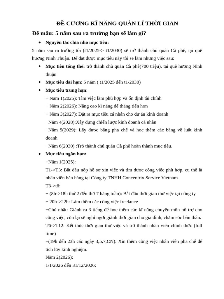 quan li thoi gian | PDF