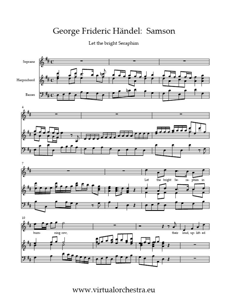 Handel Samson Let The Bright Seraphim | PDF | Music Based On The Bible ...