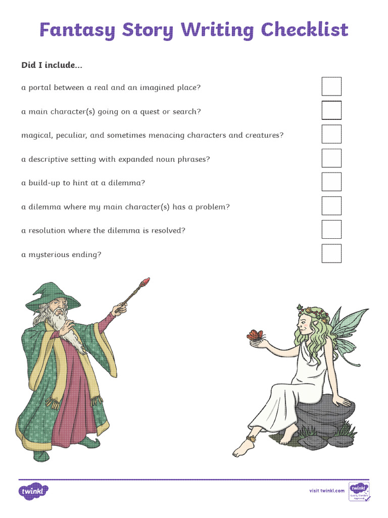 Fantasy Story Checklist Super Eco Colour | PDF