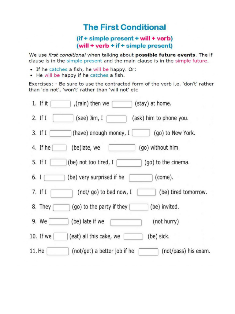 First Conditional - Worksheet | PDF