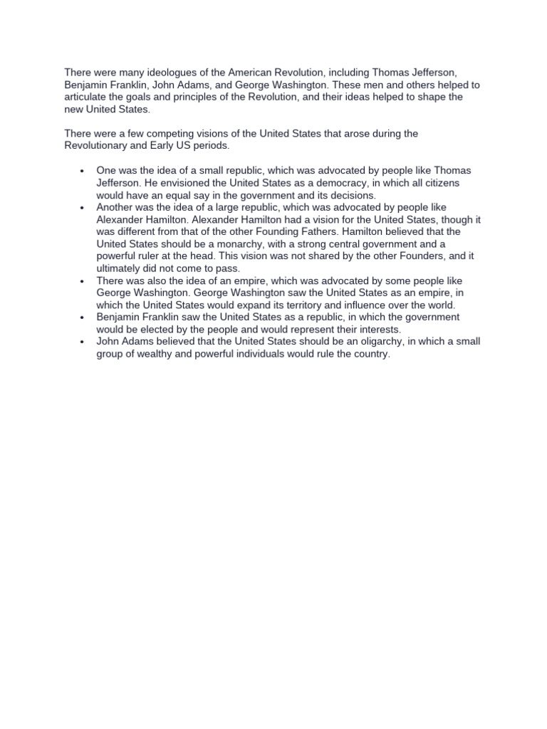 There Were Many Ideologues of The American Revolution | PDF