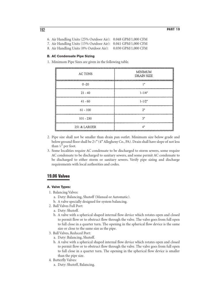 AC Condensate Drain Sizing Chart | PDF