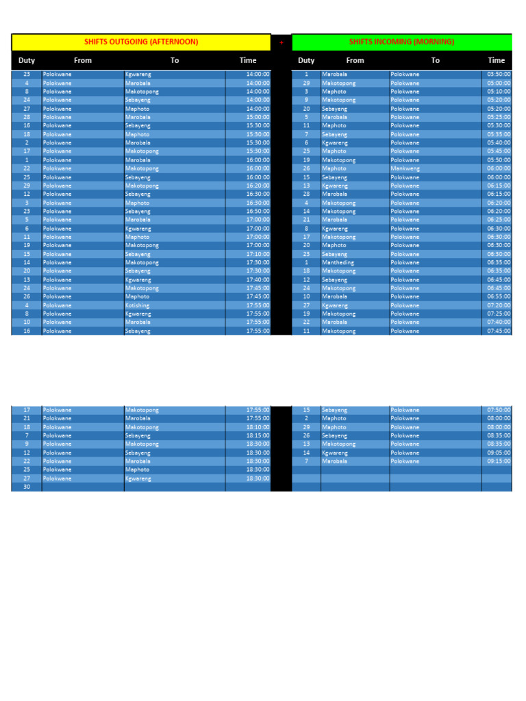 Schedule Times | PDF
