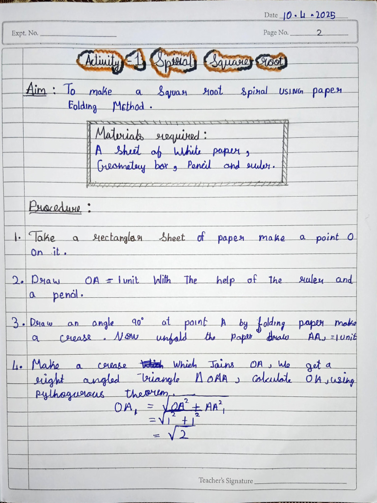 Maths Record Note Activity 1 | PDF