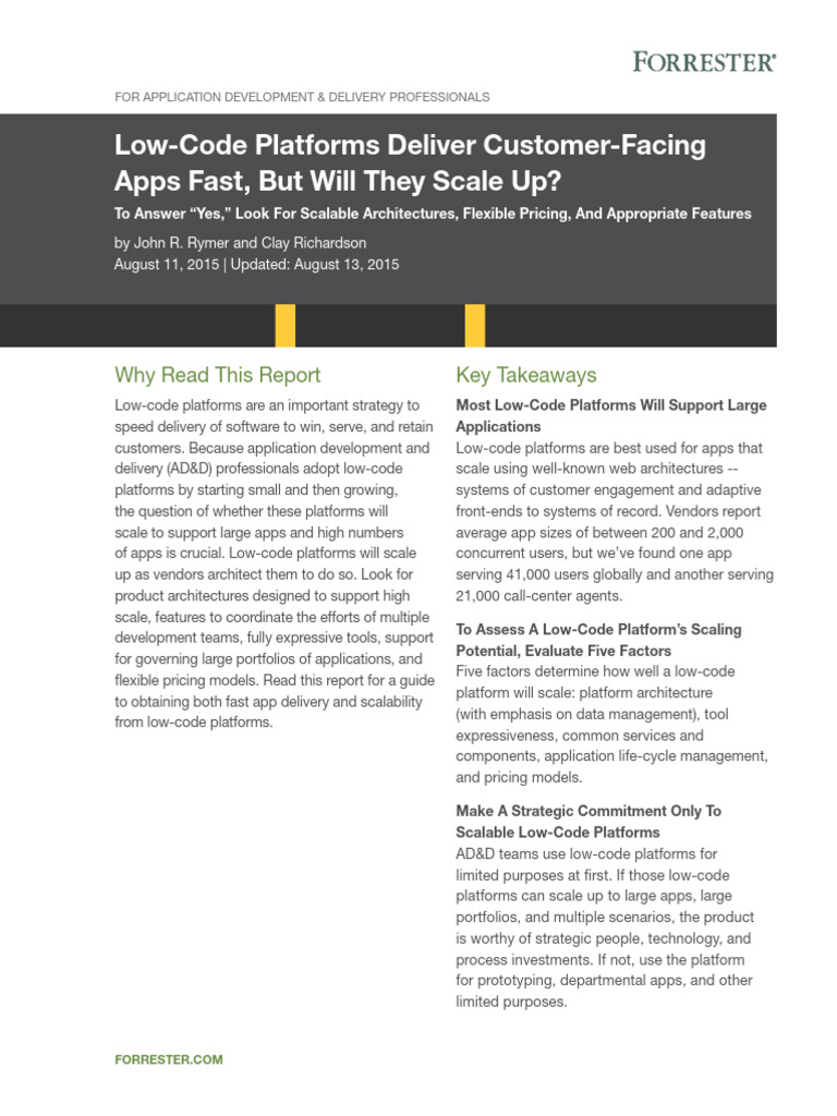 The Key To Fast and Scalable Low Code Platforms 790386724 | PDF ...
