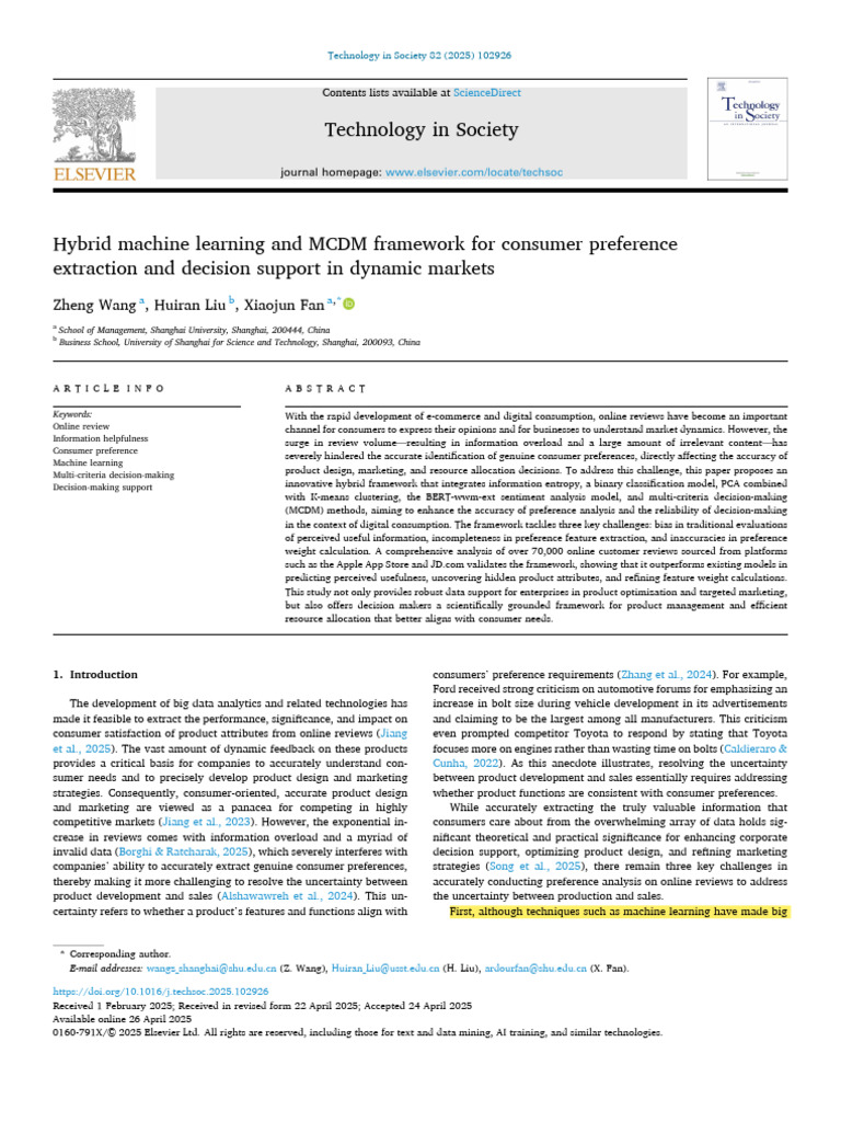 2.hybrid Machine Learning and MCDM Framework For Consumer Preference ...