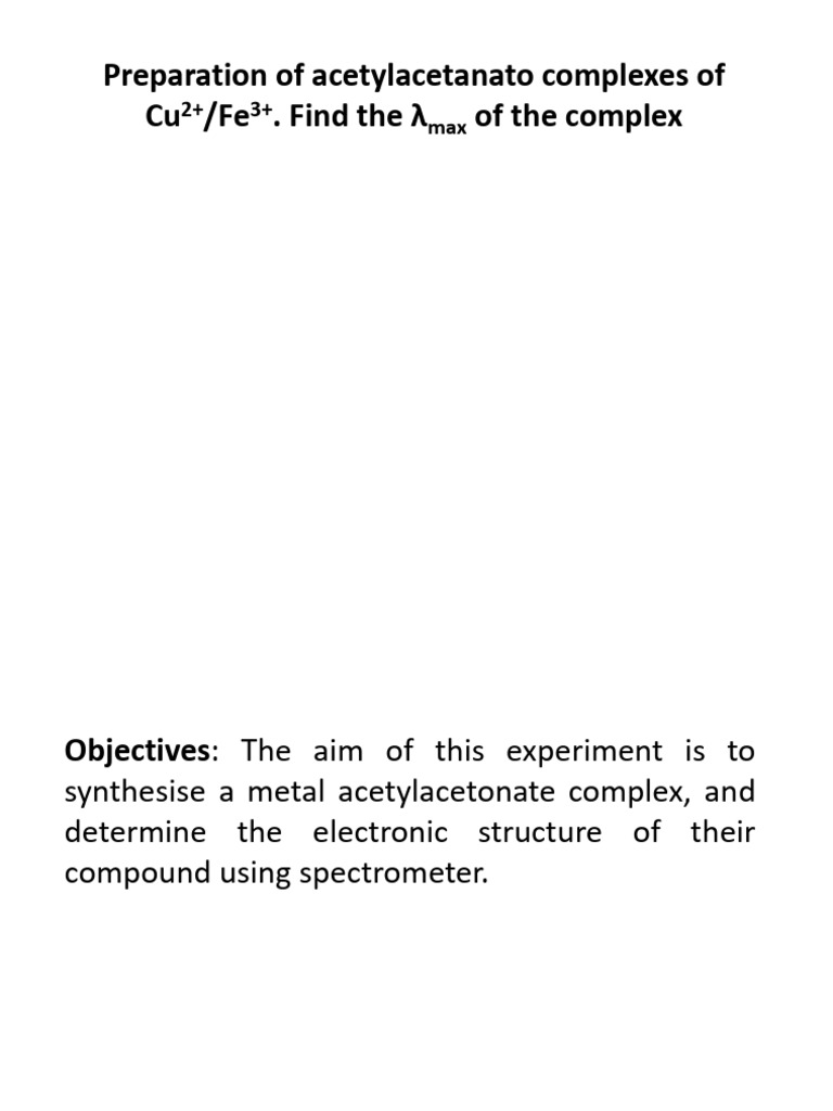 Cu-Fe-ACAC Complexes | PDF