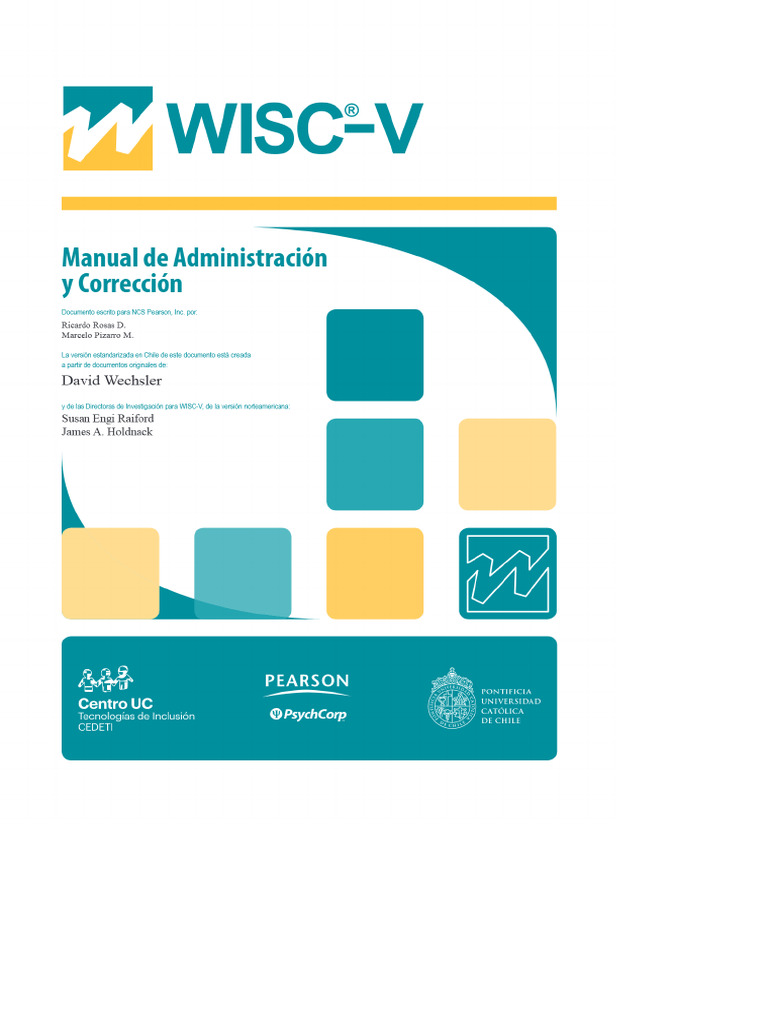 Manual WISC-V - Administración y Corrección (Chile) | PDF