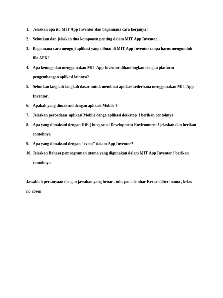 Jelaskan Apa Itu MIT App Inventor Dan Bagaimana Cara Kerjanya | PDF