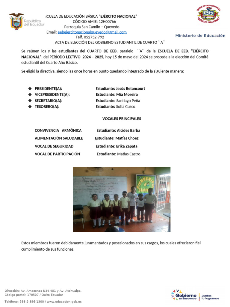 Comite Estudiantil 2024 | PDF | Gobierno