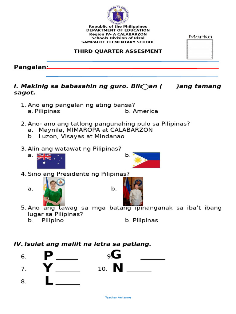 final-THIRD-QUARTER-ASSESSMENT_KINDER (1) | PDF