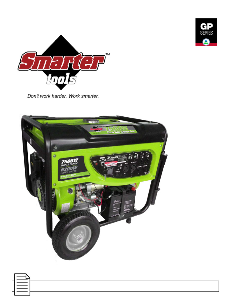 Smarter Tools GP-7500DEB Generator Manual | PDF | Mains Electricity ...