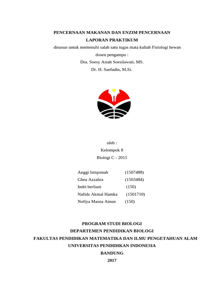 Laporan Enzim Pencernaan | PDF