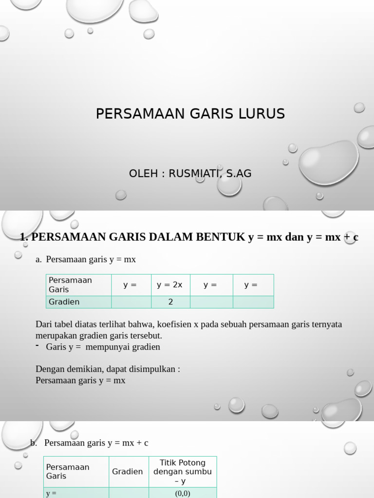 Persamaan Garis Lurus | PDF