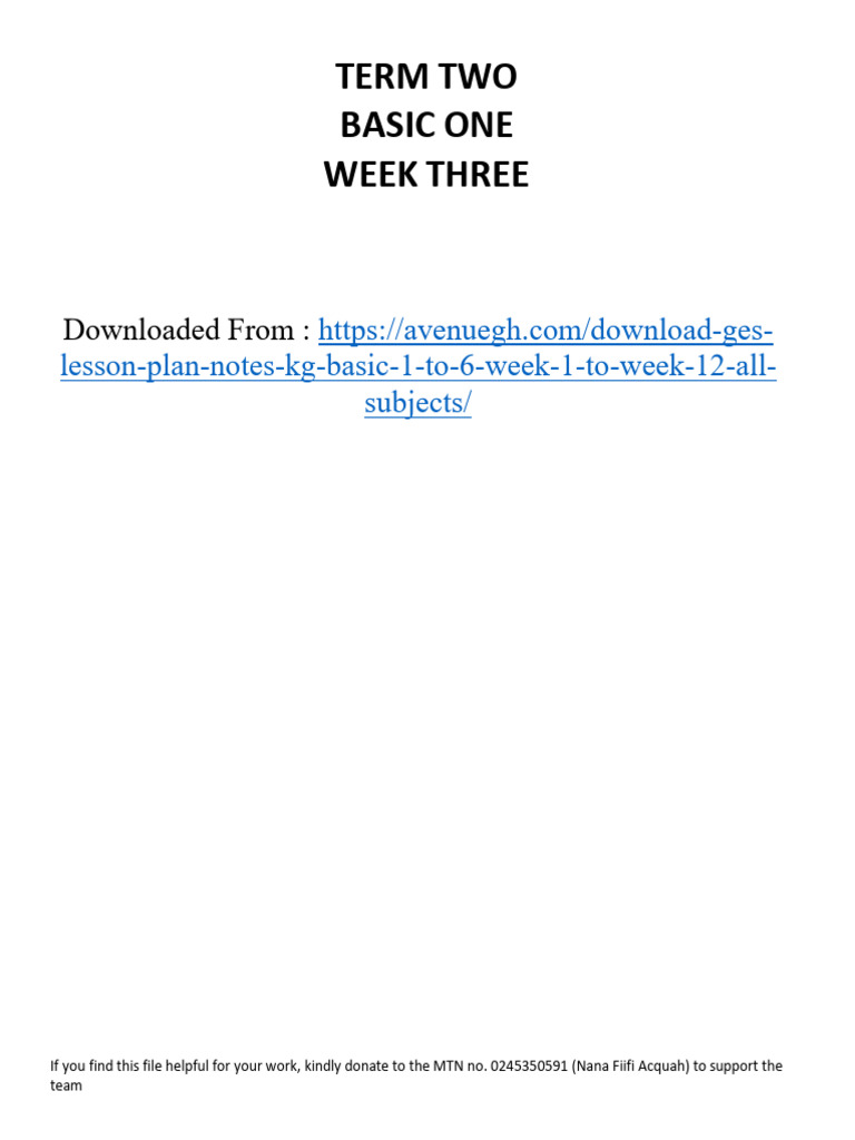 Term 2 Basic 1 Week 3 Lesson Plan | PDF | Learning | Question