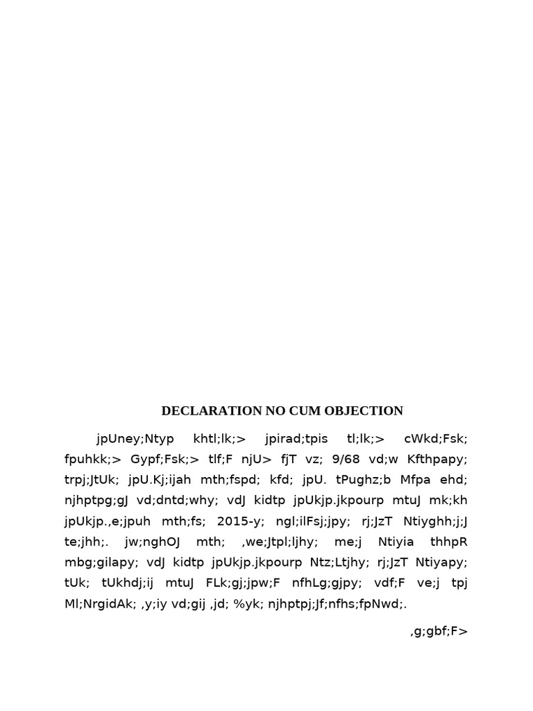 Declaration No Cum Objection | PDF
