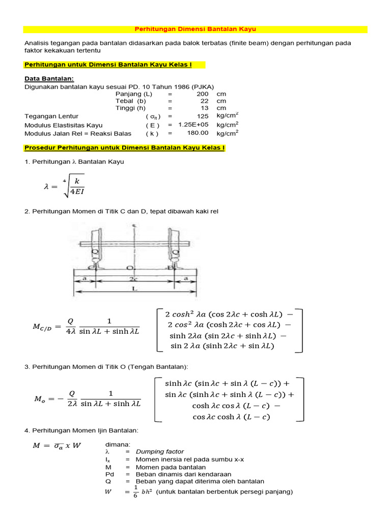 Analisis Bantalan Kayu Jalan Rel Kelas I | PDF