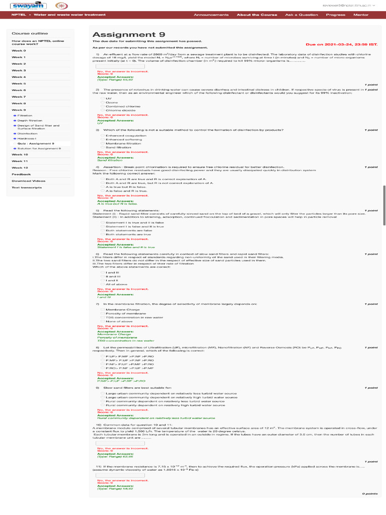 Noc21 Ce25 Assignment Week 9 | PDF