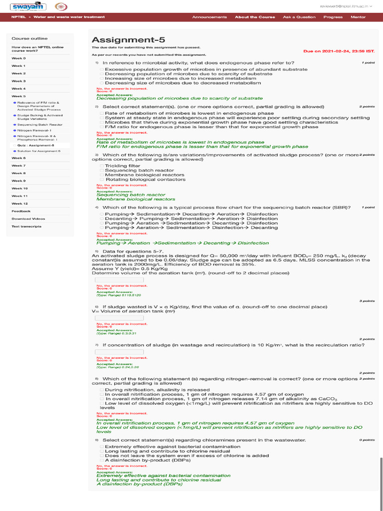 Noc21 Ce25 Assignment Week 5 | PDF