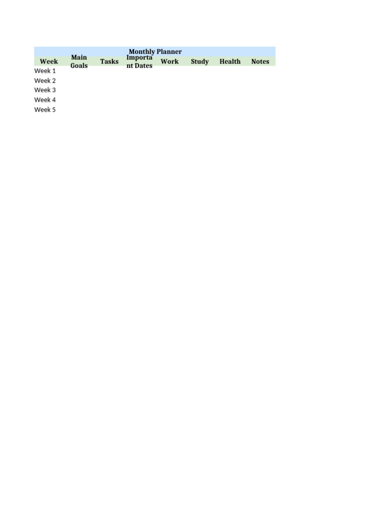 Time Planner Template | PDF