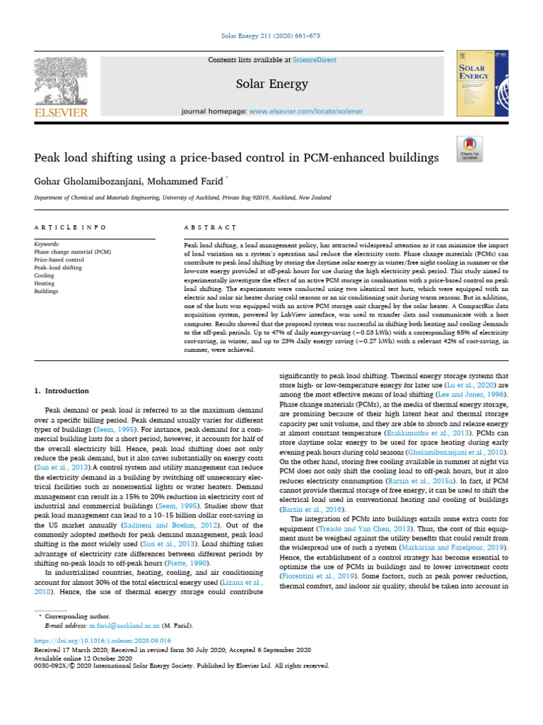Peak Load Shifting Using A Price-Based Control in PCM-enhanced ...