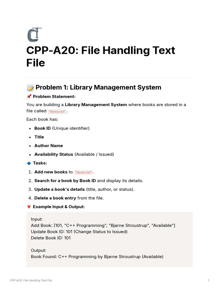 CPP-A20 File Handling Text File | PDF | C++ | Computer File