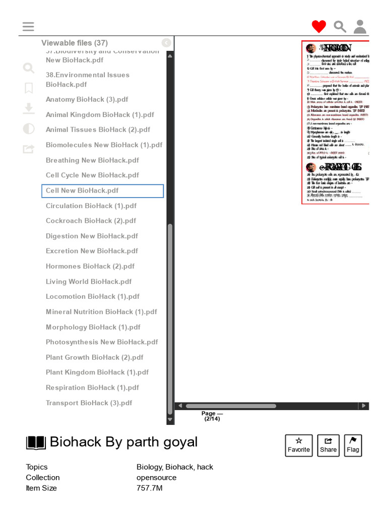 Biohack by Parth Goyal PDF Guide | PDF | Organelle | Cell (Biology)