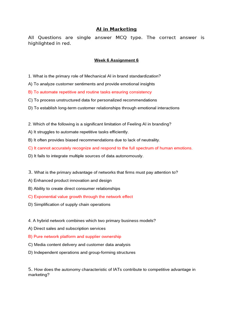 AI in Marketing Week 6 Assignment 6 | PDF | Brand | Artificial Intelligence