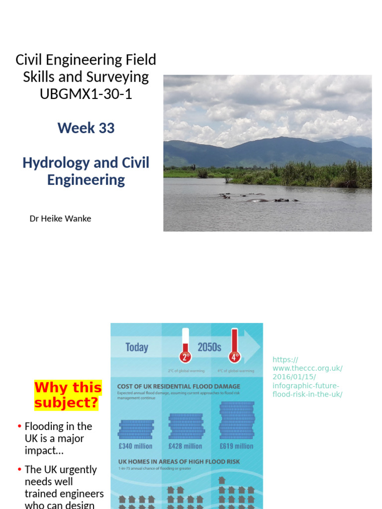 Intro Hydrology and River Flooding - Lecture Slides 2024-25 | PDF | Flood | River