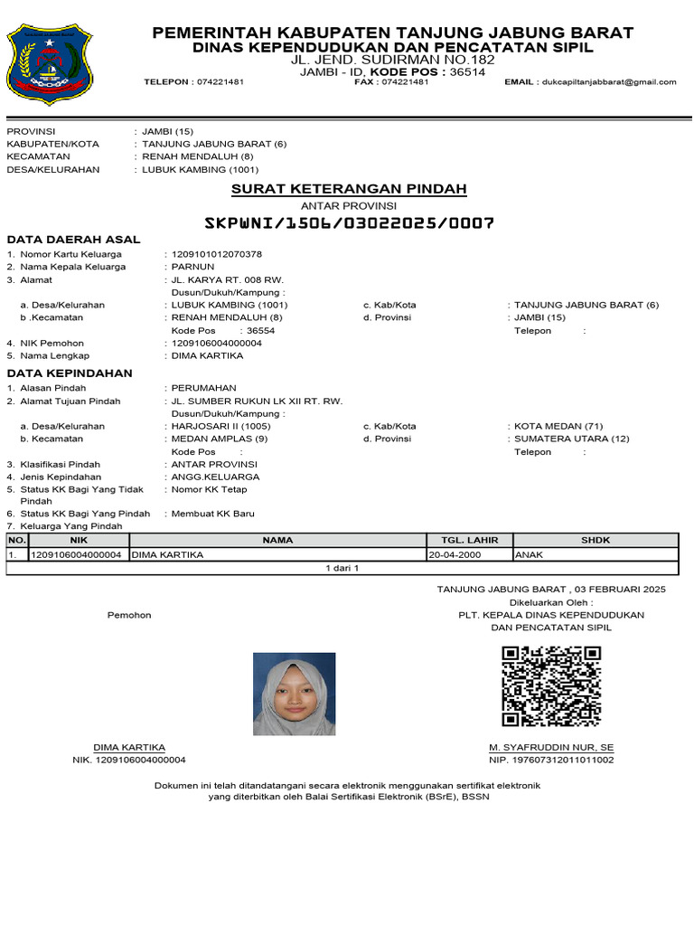 Surat Pindah Dima | PDF