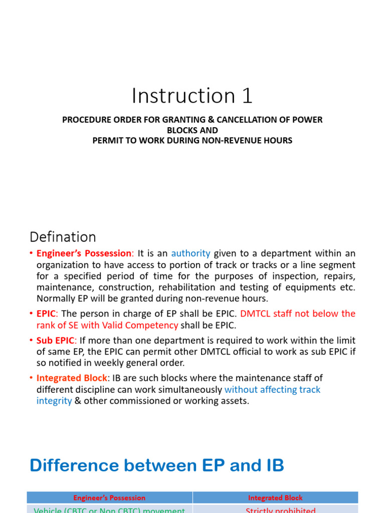 Instruction 1 Presentation For Station Controllers | PDF