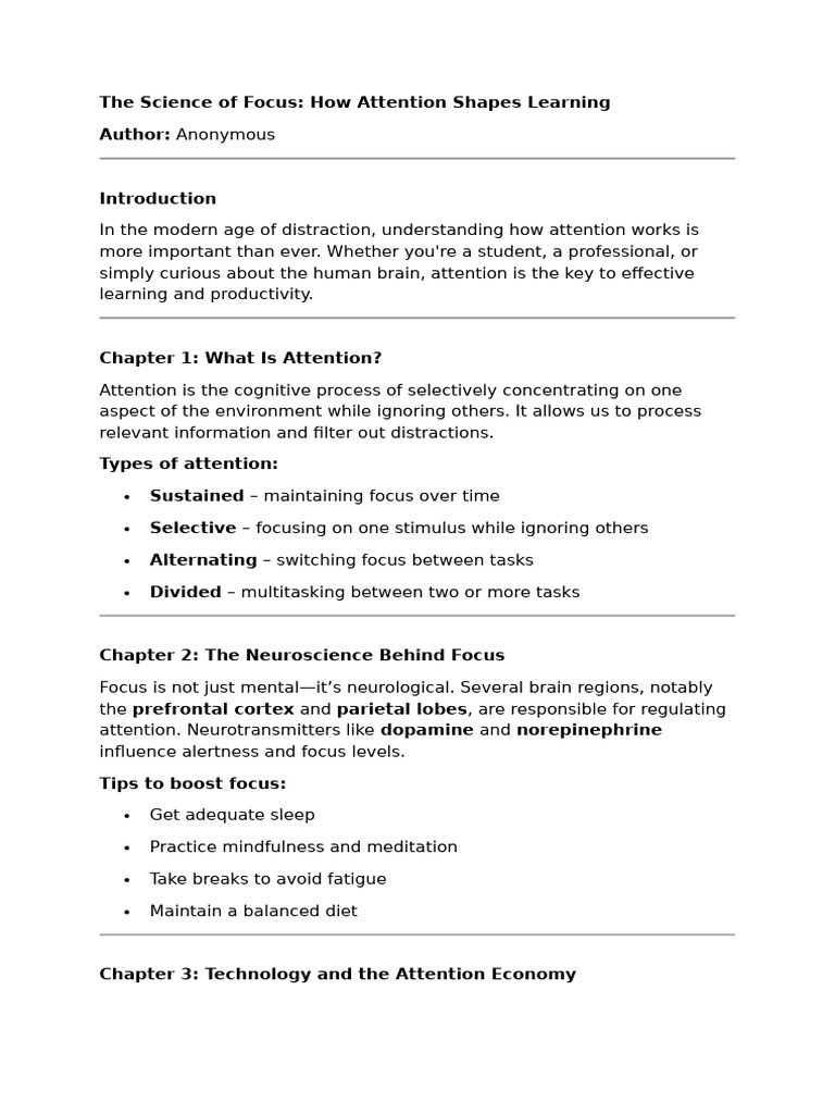 The Science of Focus | PDF | Attention | Brain