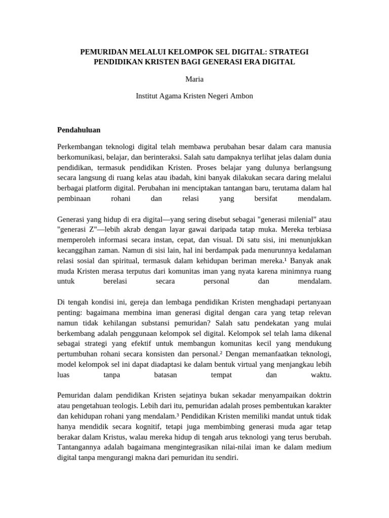 Artikel Pemuridan Didaskalos Revisi Metode | PDF