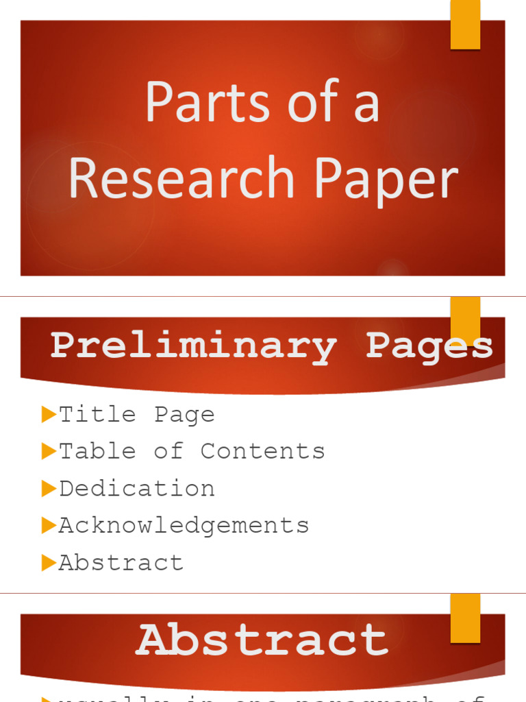 Parts of A Research Paper WPD | PDF | Apa Style | Methodology