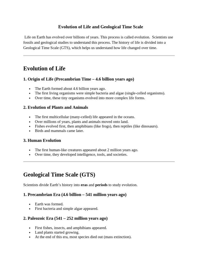 Evolution and Geological Time Scale | PDF