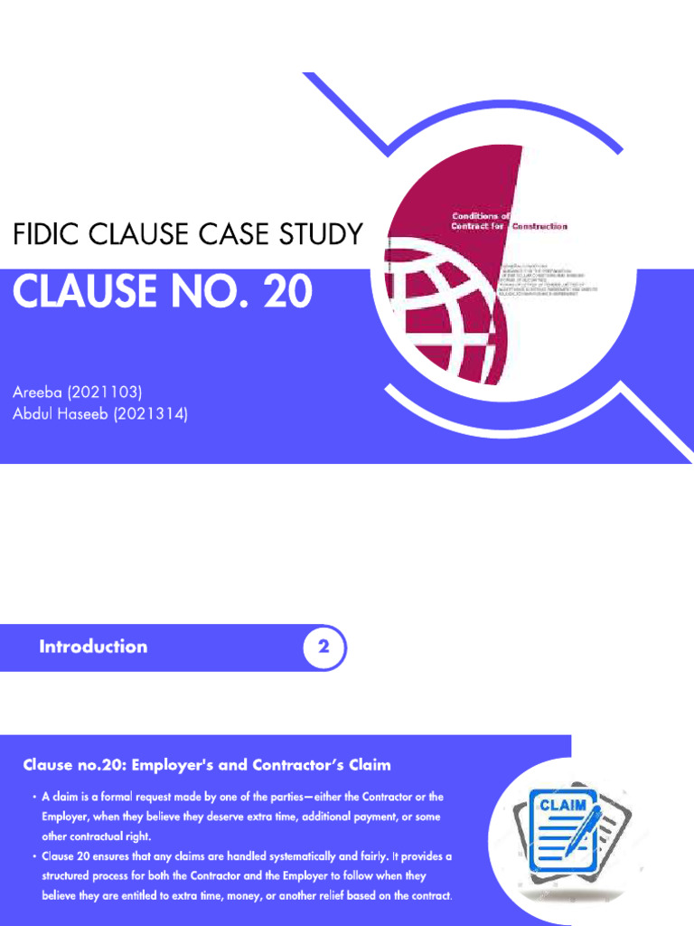 FIDIC Clause 20 | PDF