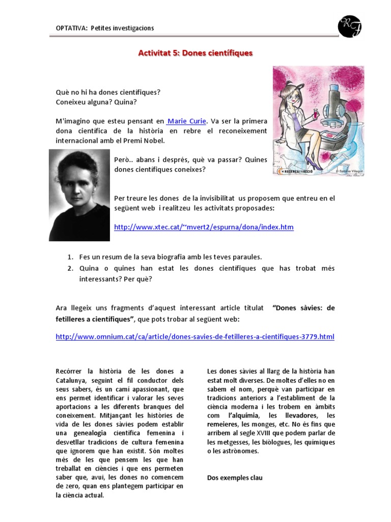 Activitat 5: Dones Científiques | PDF