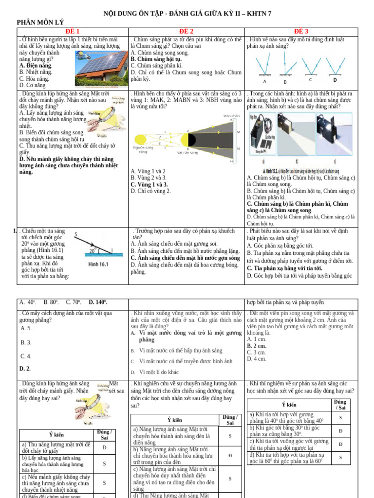 CHÍNH THỨC_ ÔN TẬP _GKII_KHTN 7 (24-25) | PDF