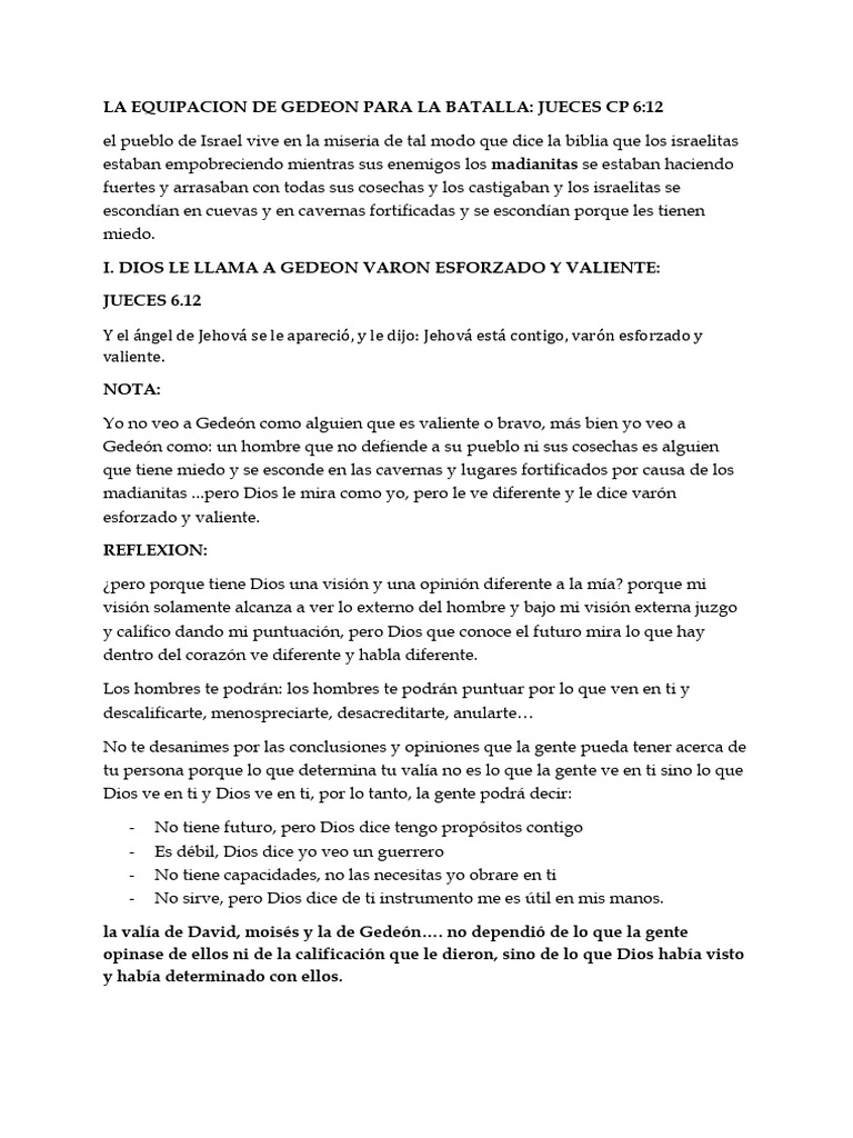 La Prueba de Los Seguidores de Gedeon | PDF | Dios