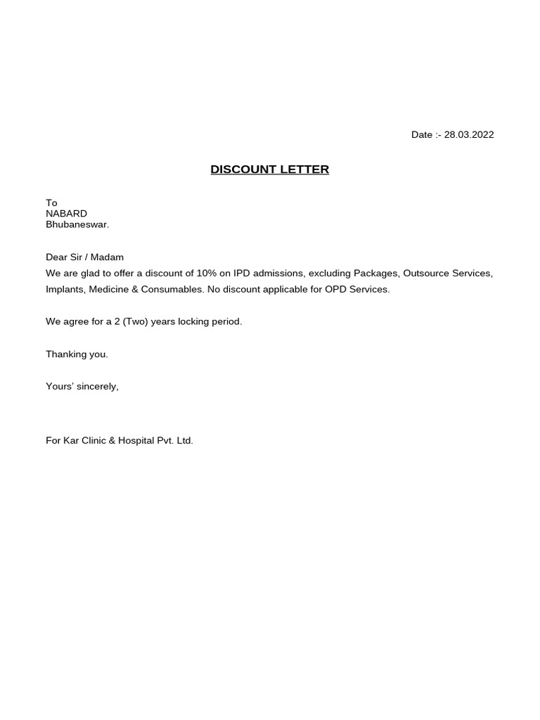 Disount Letter NABARD | PDF