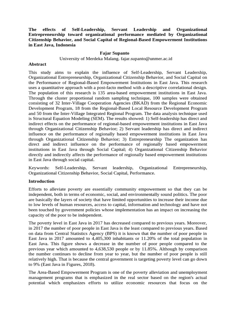 Jurnal Pak Fajar in English | PDF | Structural Equation Modeling
