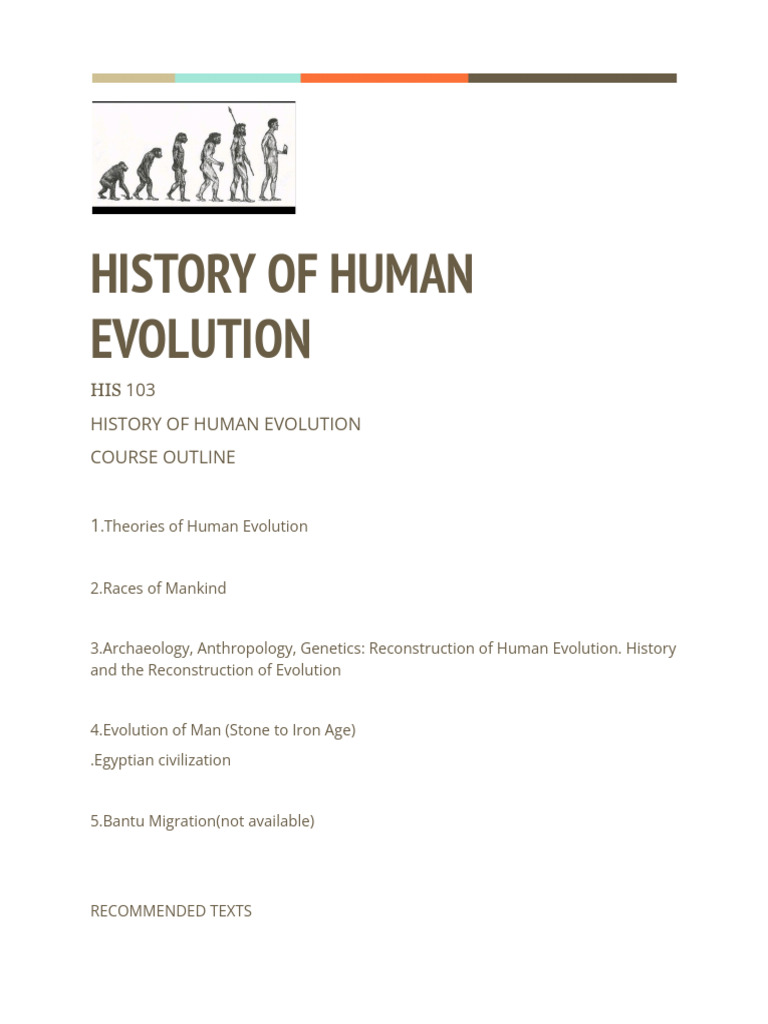 History of Human Evolution Notes and Summary Updated Version | PDF ...