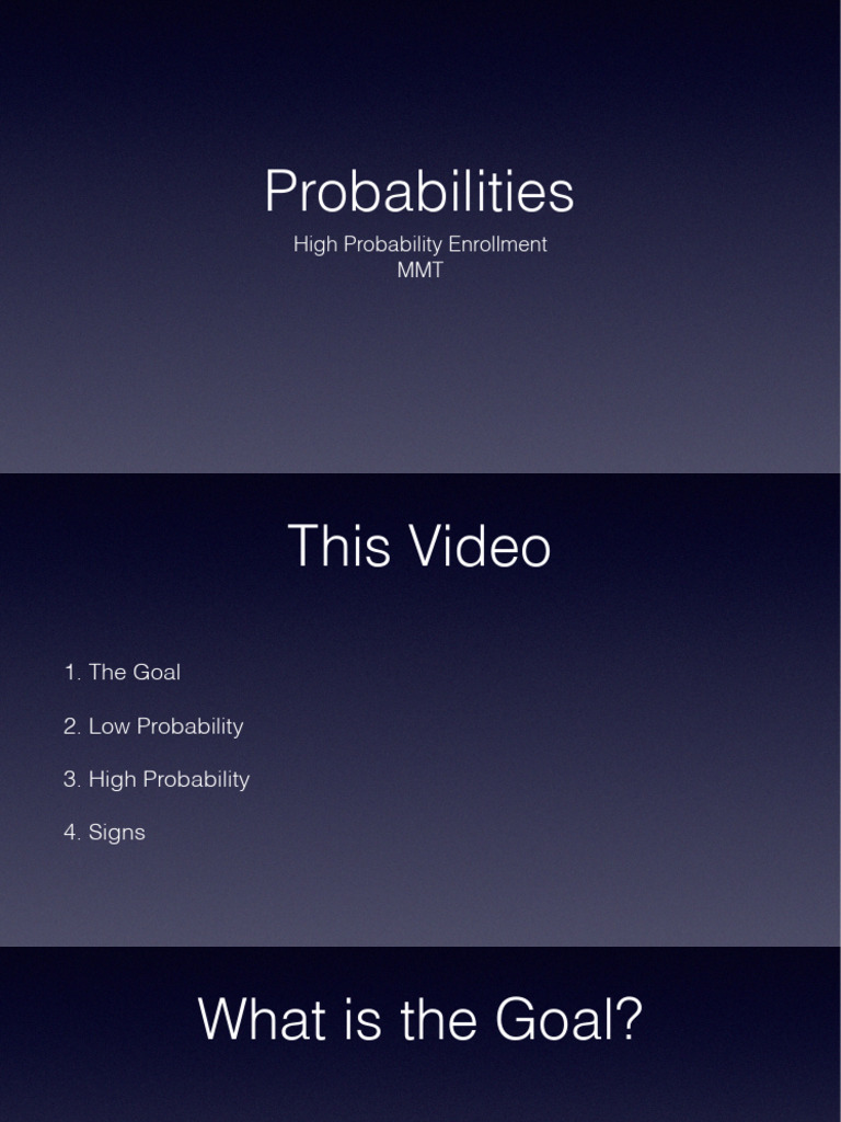 High vs Low Probability Trading Insights | PDF