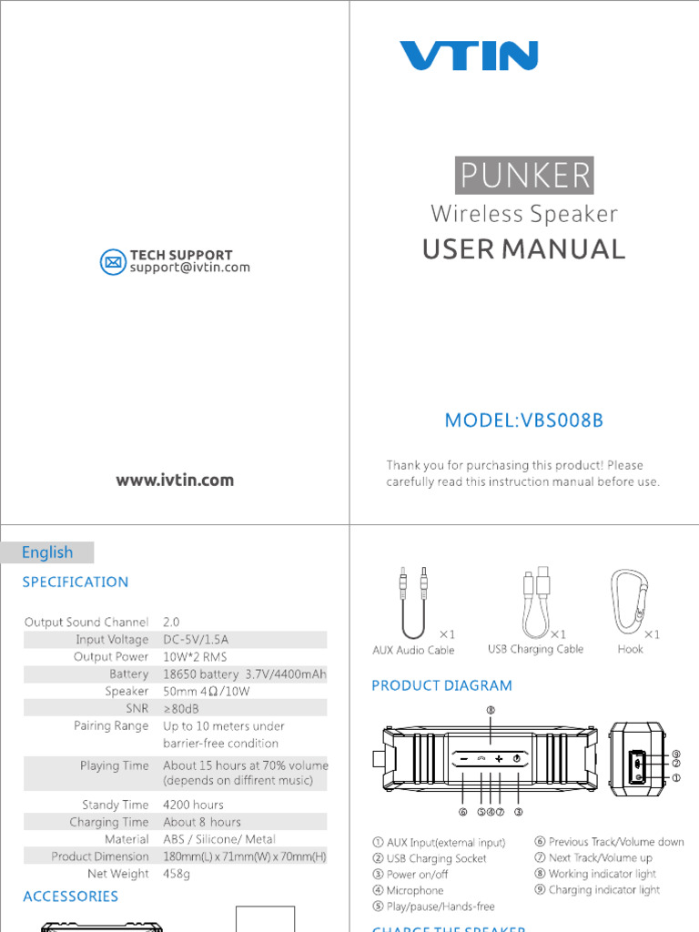VTIN Punker Altavozmanual | PDF