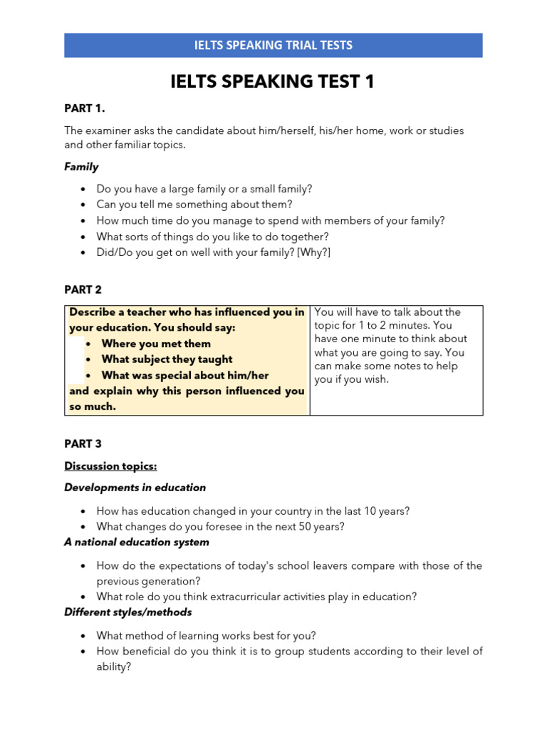 6 IELTS Assessment Speaking Tests | PDF | Consumerism | International ...