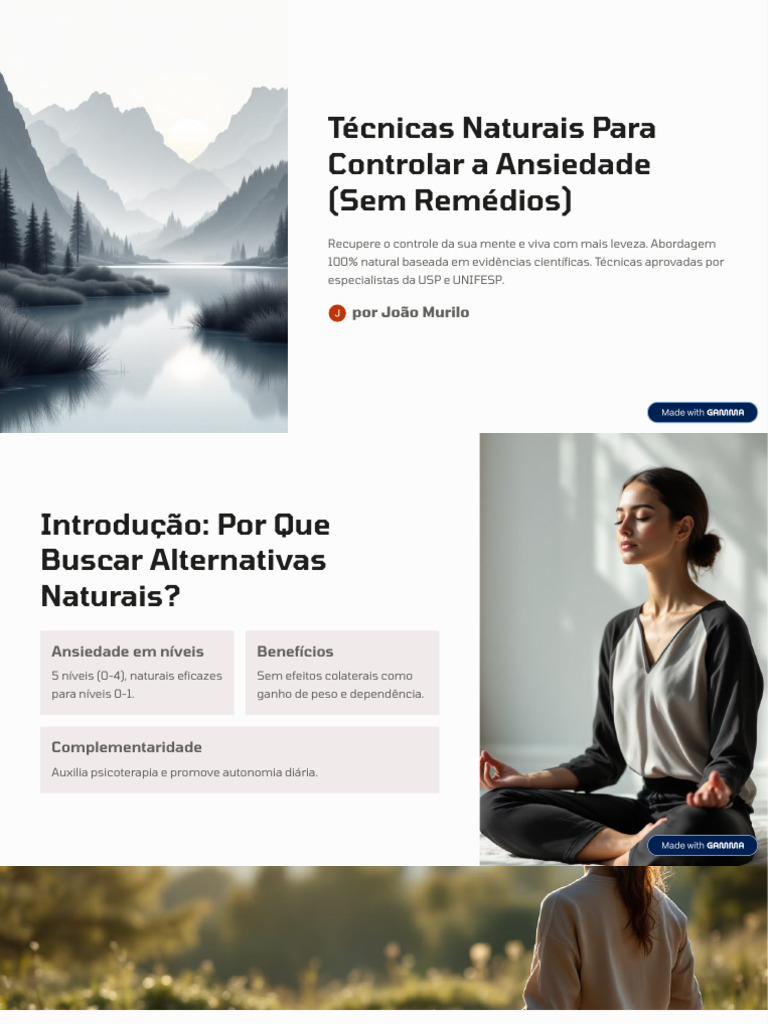 Tecnicas Naturais para Controlar A Ansiedade Sem Remedios | PDF