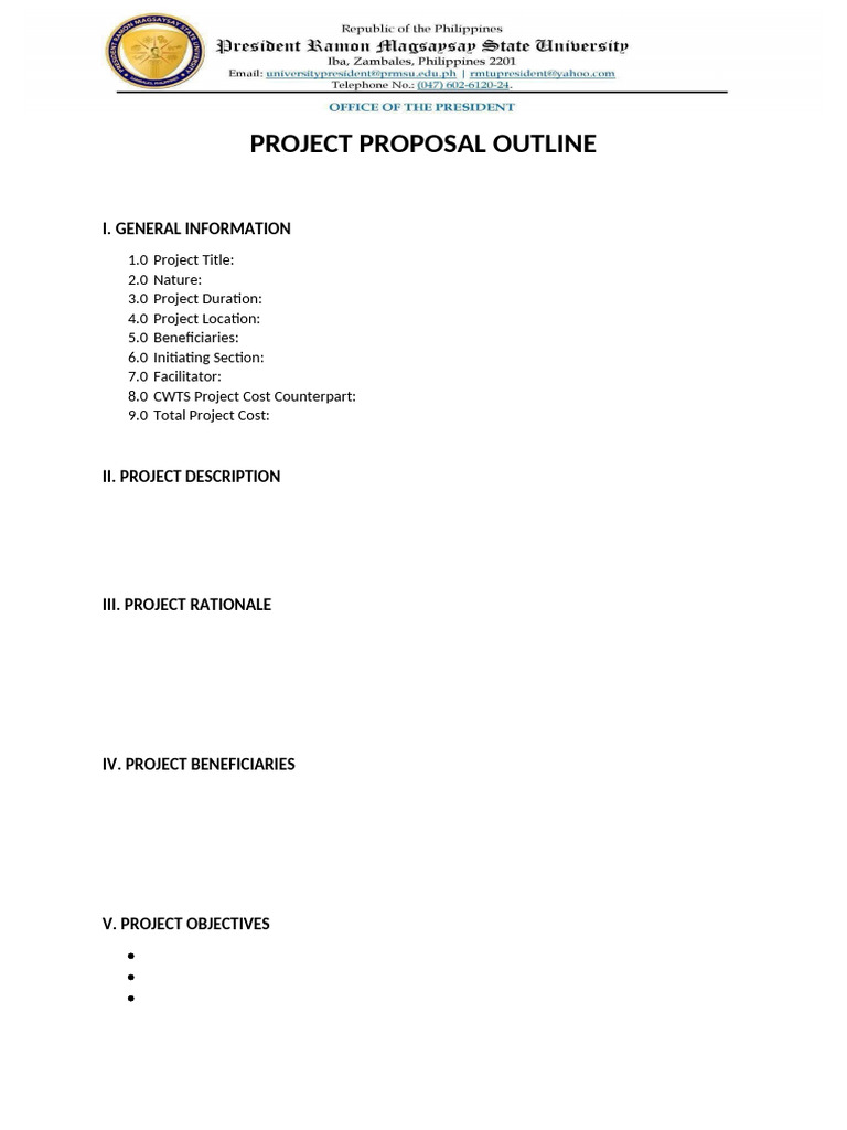 Project Proposal Outline Template | PDF