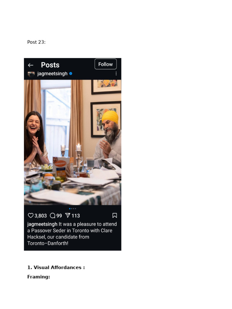 Post 23:: 1. Visual Affordances: Framing | PDF | Hashtag | Passover