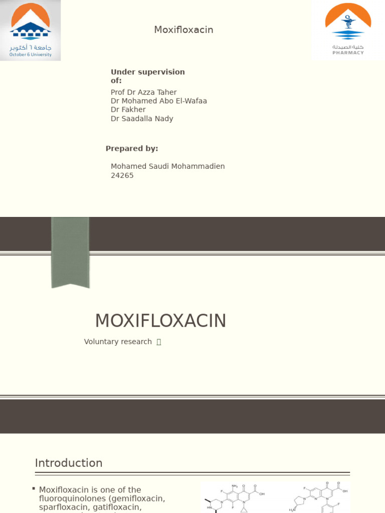 Moxifloxacin: Structure and Applications | PDF | Chemical Compounds