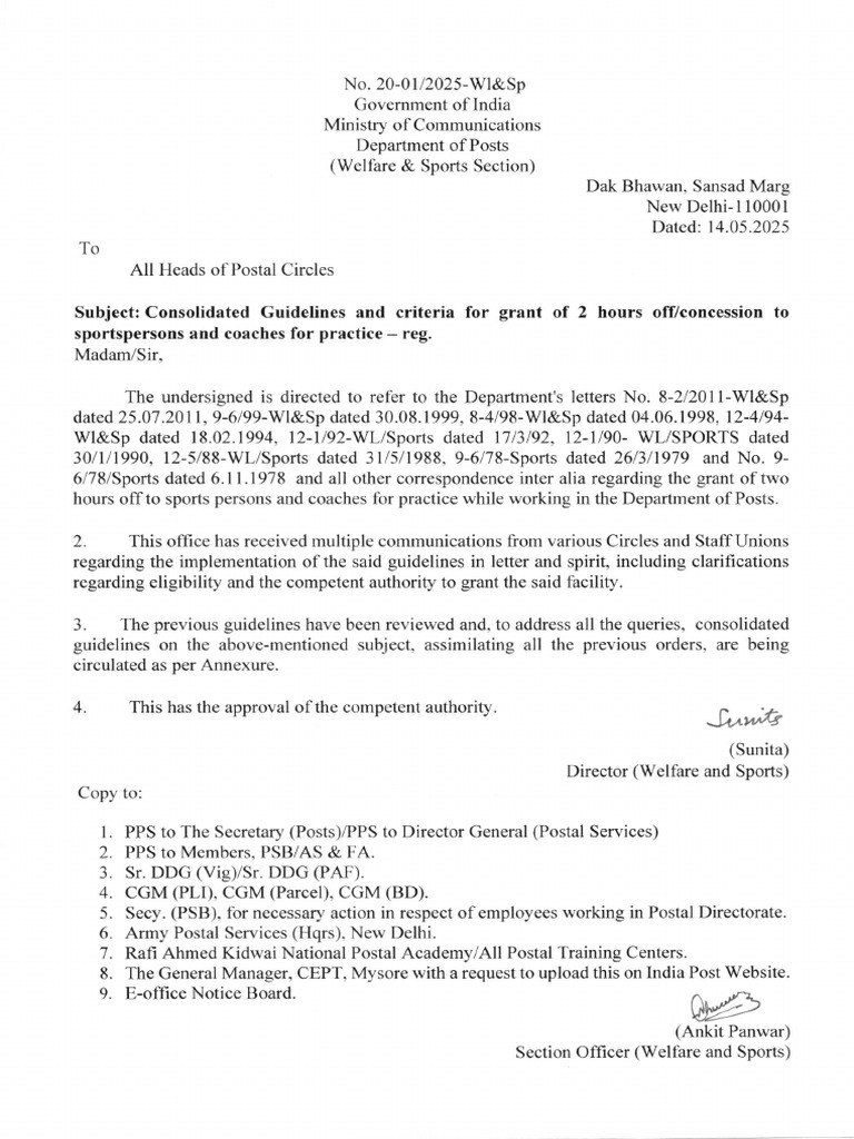 Consolidated Guidlines and Criteria For Grant of 2 HRS Concession | PDF ...